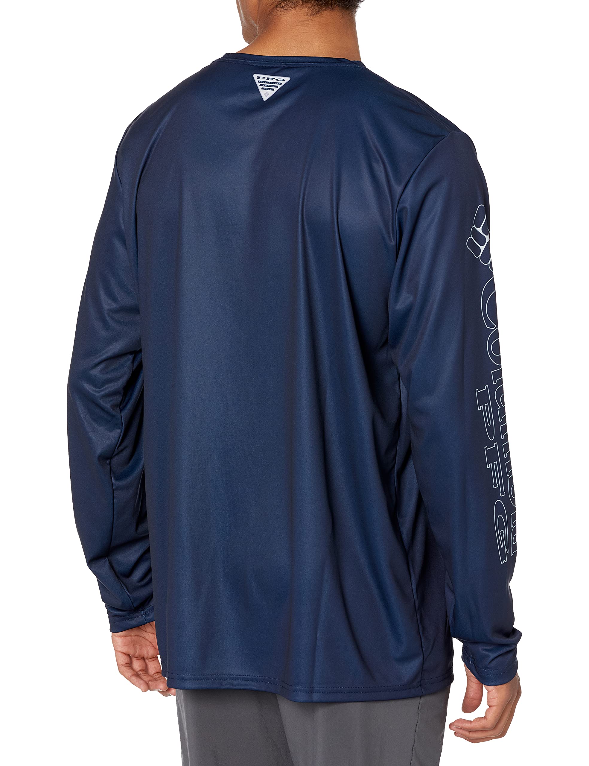 Columbia Men's Terminal Tackle PFG Running Line Long Sleeve, Red Spark/White Bass, Small