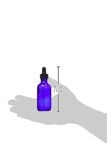 GreenHealth - Pack of 2 - Cobalt Blue Glass Bottle 2oz with Glass Dropper