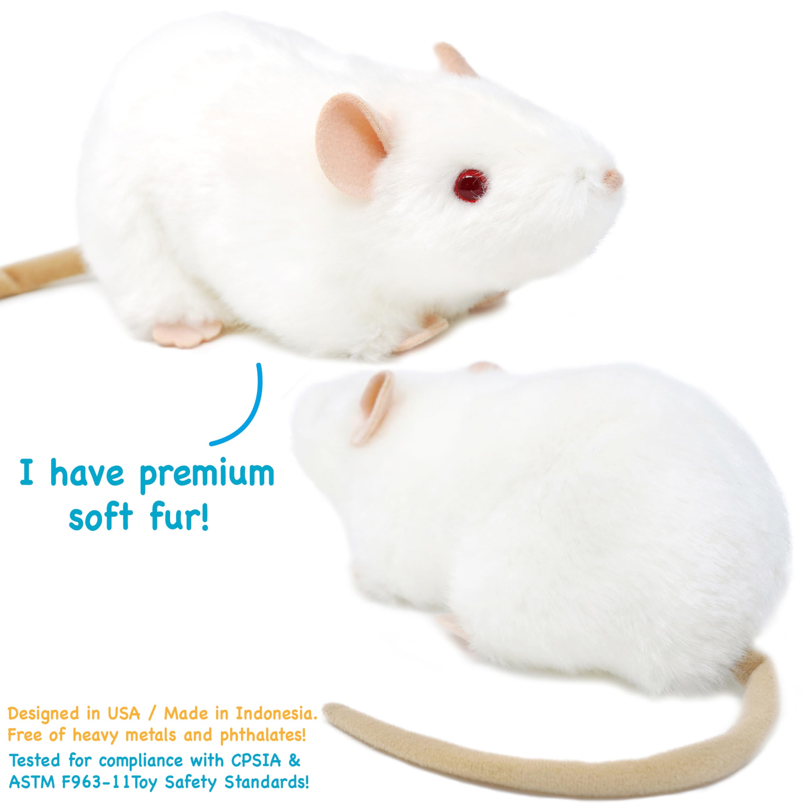 TigerHart Wylie The White Rat - 7 Inch Stuffed Animal Plush