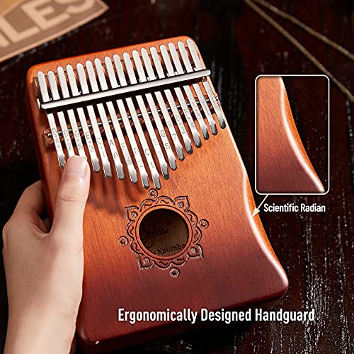 Byla Kalimba 17 Solid Wood Mahogany Portable Thumb piano Finger piano Gradient Brown Mbira Calimba Marimba Musical Instruments for Adults and Beginners