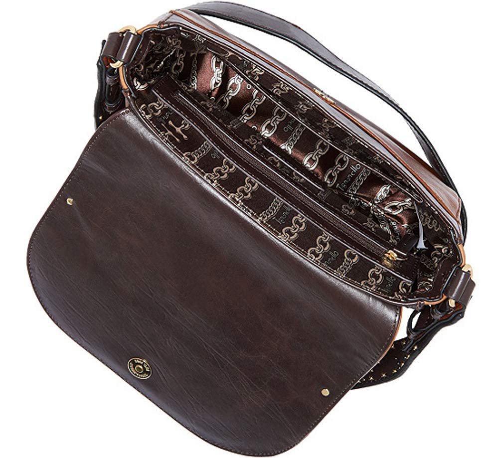 Tignanello Item Saddle Cross Body W/RFID Protection, Rust/Brown