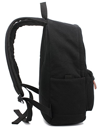 KAYOND Casual Style Lightweight canvas Laptop Bag/Durable Travel backpacks/Rucksack for Men&Women/Fashion Backpack Fits 15 inch Notebook (Black)