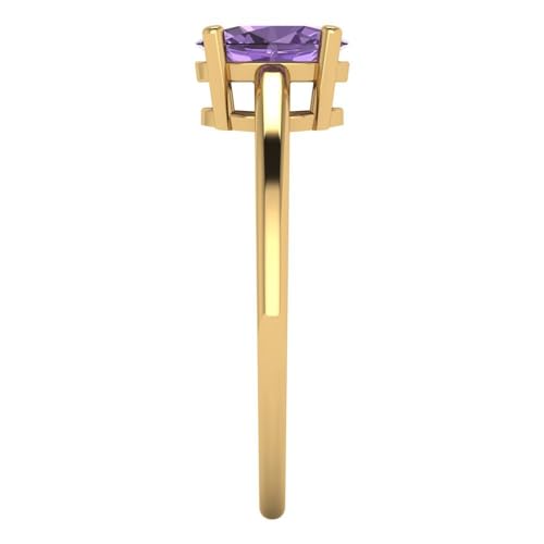 Clara Pucci 1.0 ct Oval Cut Solitaire Simulated Alexandrite Engagement Wedding Bridal Promise Anniversary Ring 18K Yellow Gold Size 9.5