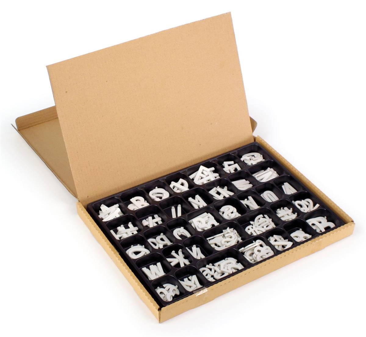 Changeable Letter Set 2” Tall White Plastic Character Kit – Insert Message Board Accessory Comes with a Case