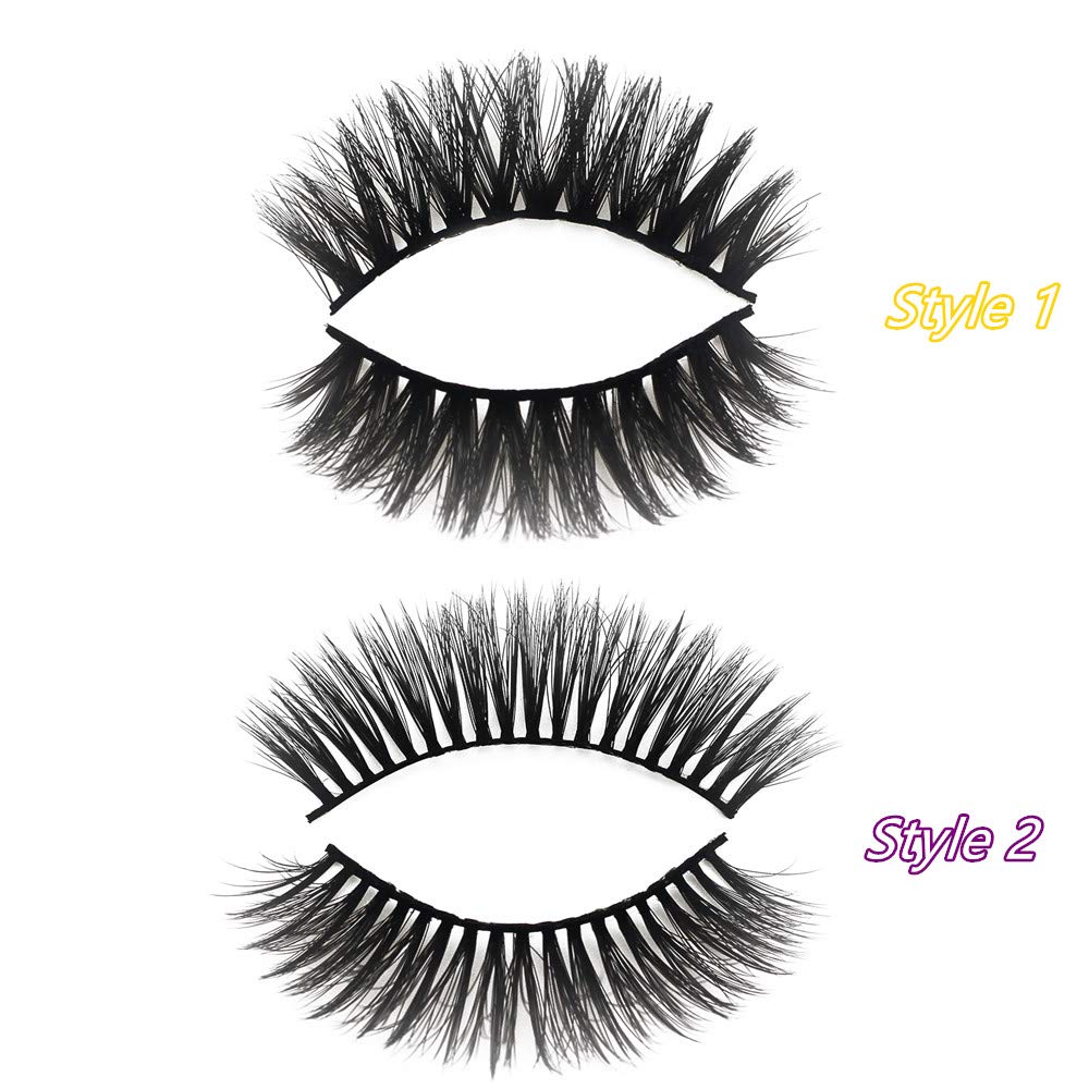 CINLITEK 3D Handmade Mink Lashes 20 Pairs 2 Styles Mixed False Eyelashes/Lashes Pack, Natural and Dramatic Look Lashes Makeup Fake Eyelashes(20CK03)