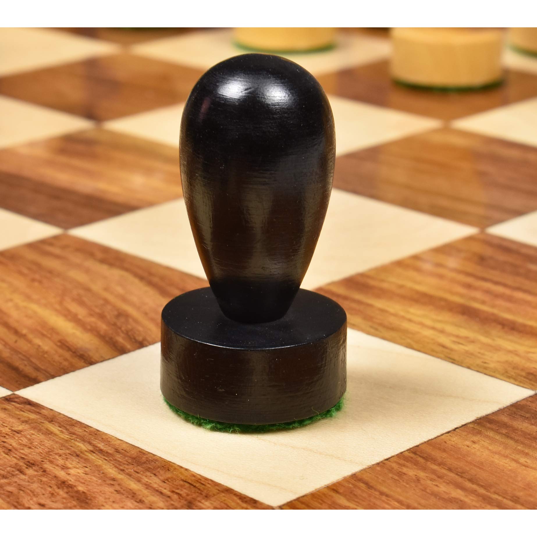 RoyalChessMall-3.9" Berliner Modern Minimalist Chess Pieces Only Set- Weighted Ebonised Boxwood