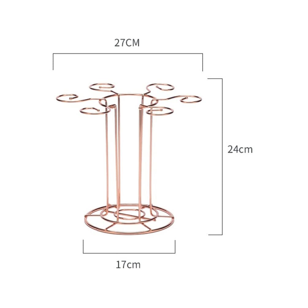 DOITOOL Metal Shelf Brackets Wine Glass Rack Countertop Wine Glass Holder Freestanding Stemware Storage Rack Wine Glass Stand Air Drying Tree Display Hanger for Home Bar Rose Gold Shelf Holders