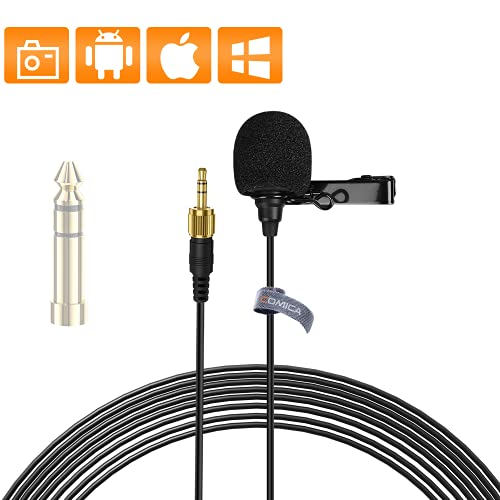 comica Lavalier Microphone, CVM-M-C1 Cardioid Lavalier Lapel Microphone CVM-WM200/CVM-WM300/WM100 Wireless Microphone System, Sennheiser and Other Wireless Lavalier Transmitter