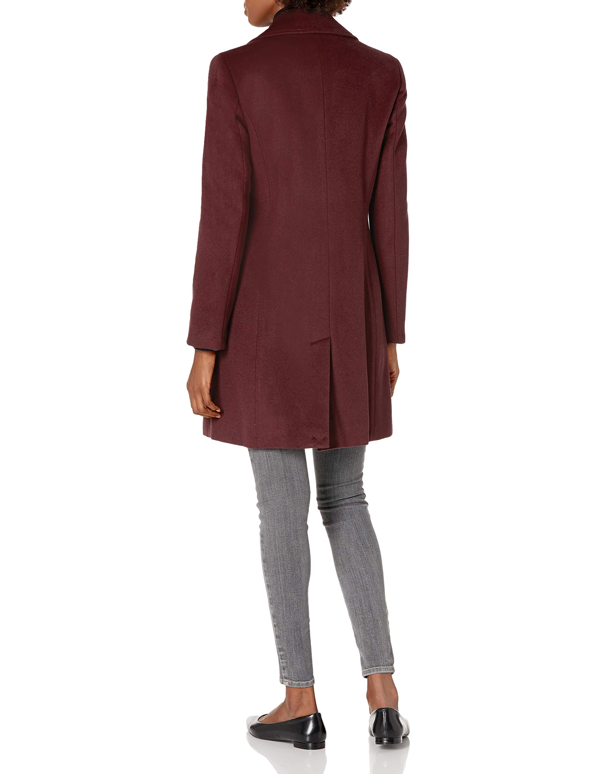 Calvin Klein Women's Classic Cashmere Wool Blend Coat, Chianti, 10
