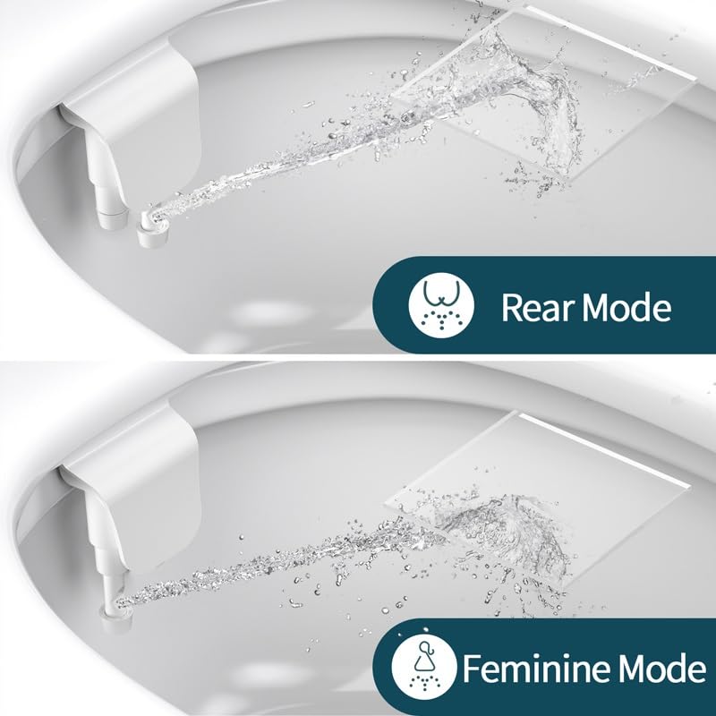 yghlh Bidet Non-Electric Toilet Attachment Dual Nozzle Bidet Adjustable Water Pressure
