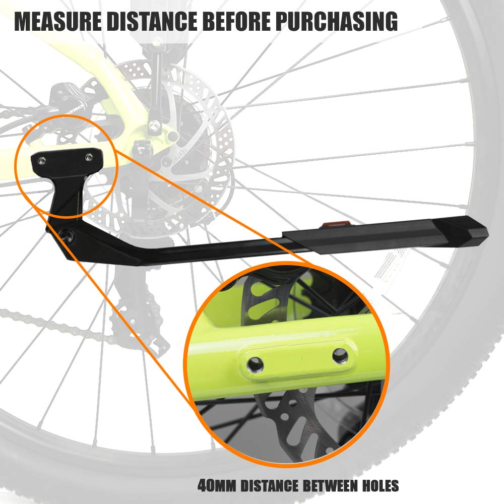 BV Bike Kickstand - Mountain Bike Kick Stand for 24-29" Bicycles - Adjustable Length, Non-Slip Sole, Aluminum Alloy Material - Black Bicycle Kickstand