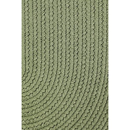 Super Area Rugs Maui Solid Braided Rug Indoor / Outdoor Washable Reversible Carpet, Olive Green, 2' X 3' Oval