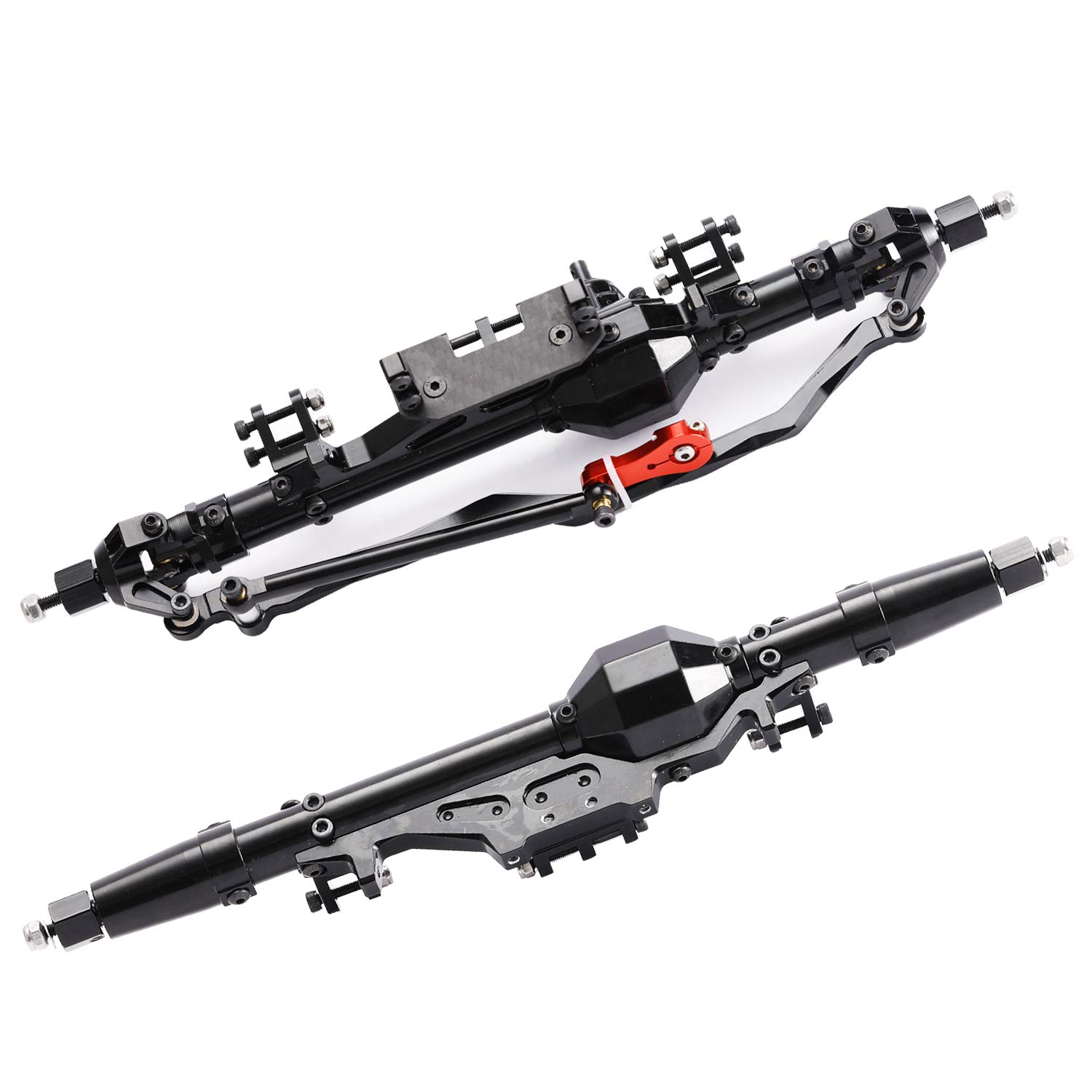 RZXYL Aluminum Front and Rear Axle for 1/10 Axial Wraith 90018 90048 90053 90018 90020 90045 90056 RR10 RC Model Crawler Car (Black)