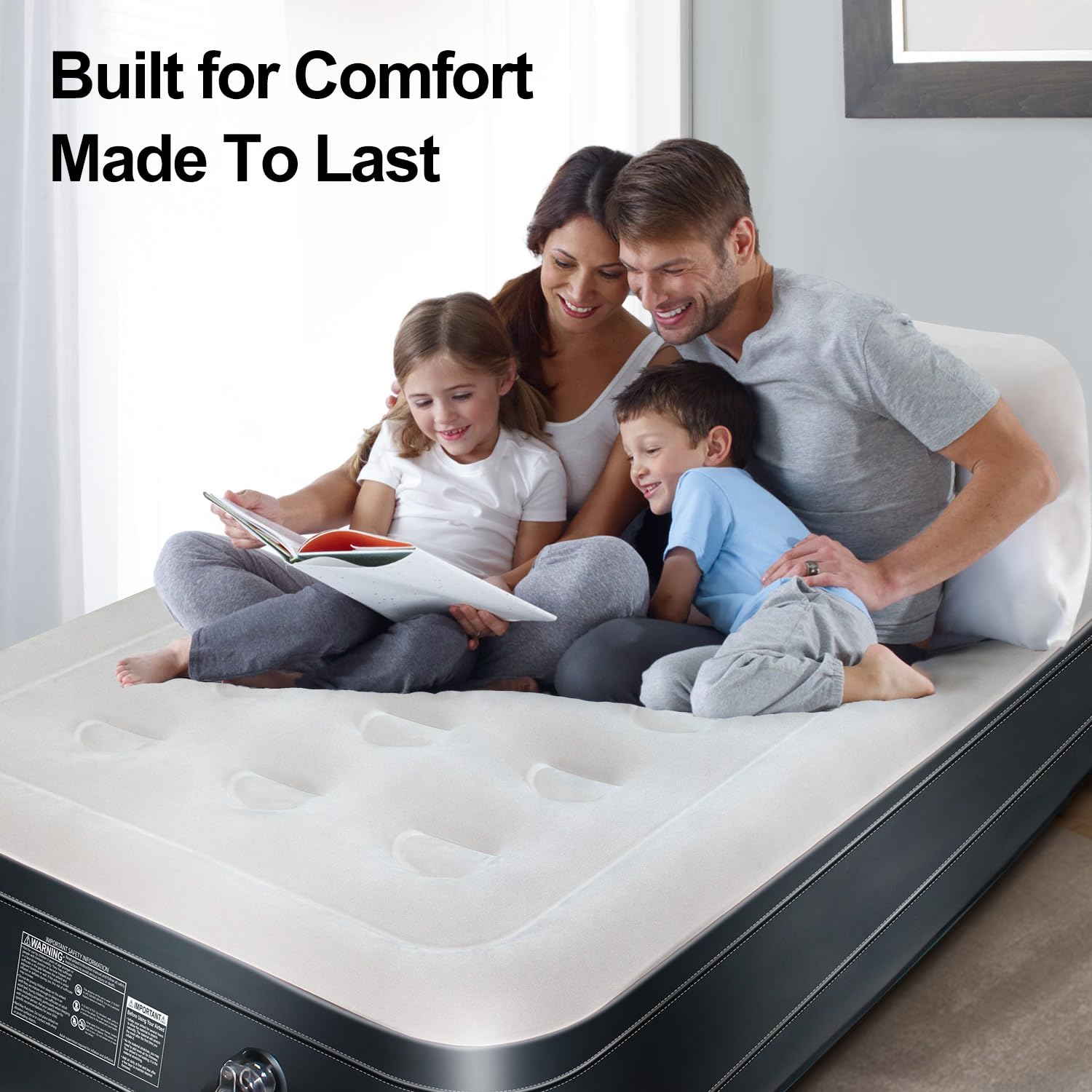 Cirtek Inflatable Mattress, inflatables Bed, Camping, Travel, Tent Portable Size Lightweight Matress, Easy to Sleeping, Configuration Blow Pump (13 Queen)