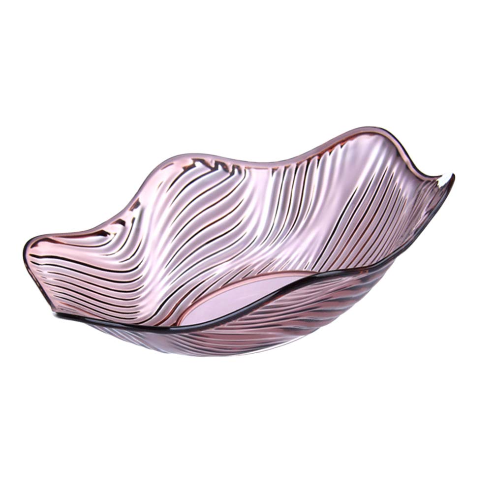 DOITOOL Salad Bowl for Lunch Plastic Crystal Fruit Plate Flower Design Snack Nut Dish Wave Edge Candy Holder Salad Bowl for Home (Purple)