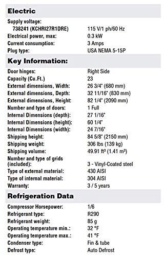 Kelvinator KCHRI27R1DRE 26 3/4" One Section Reach in Refrigerator, Silver