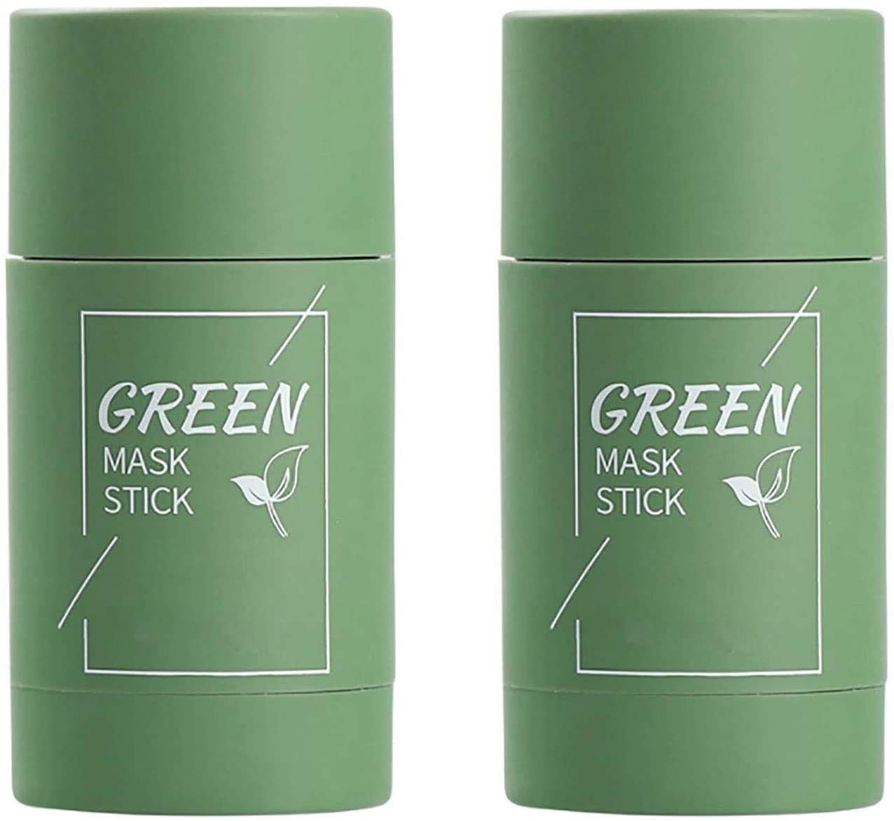 Nenrte 2pcs Green Tea Deep Cleanse Mask Stick, Green Tea Blackhead Remover Stick, Removes Blackheads Green Mask Stick for All Skin Types
