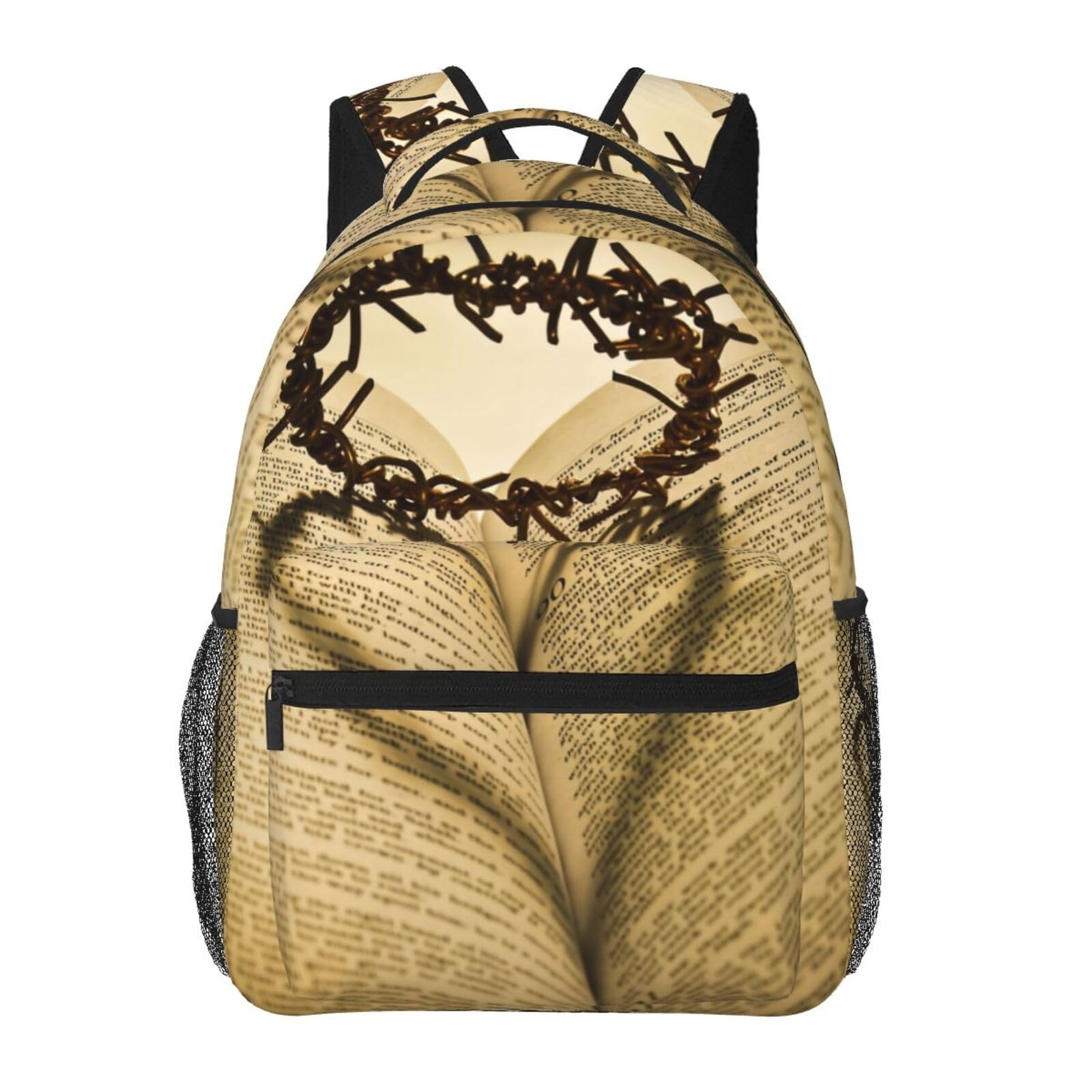 Christian Backpacks Jesus Cross Laptop Bookbag Computer Bag Hiking Travel Daypack for Women Men
