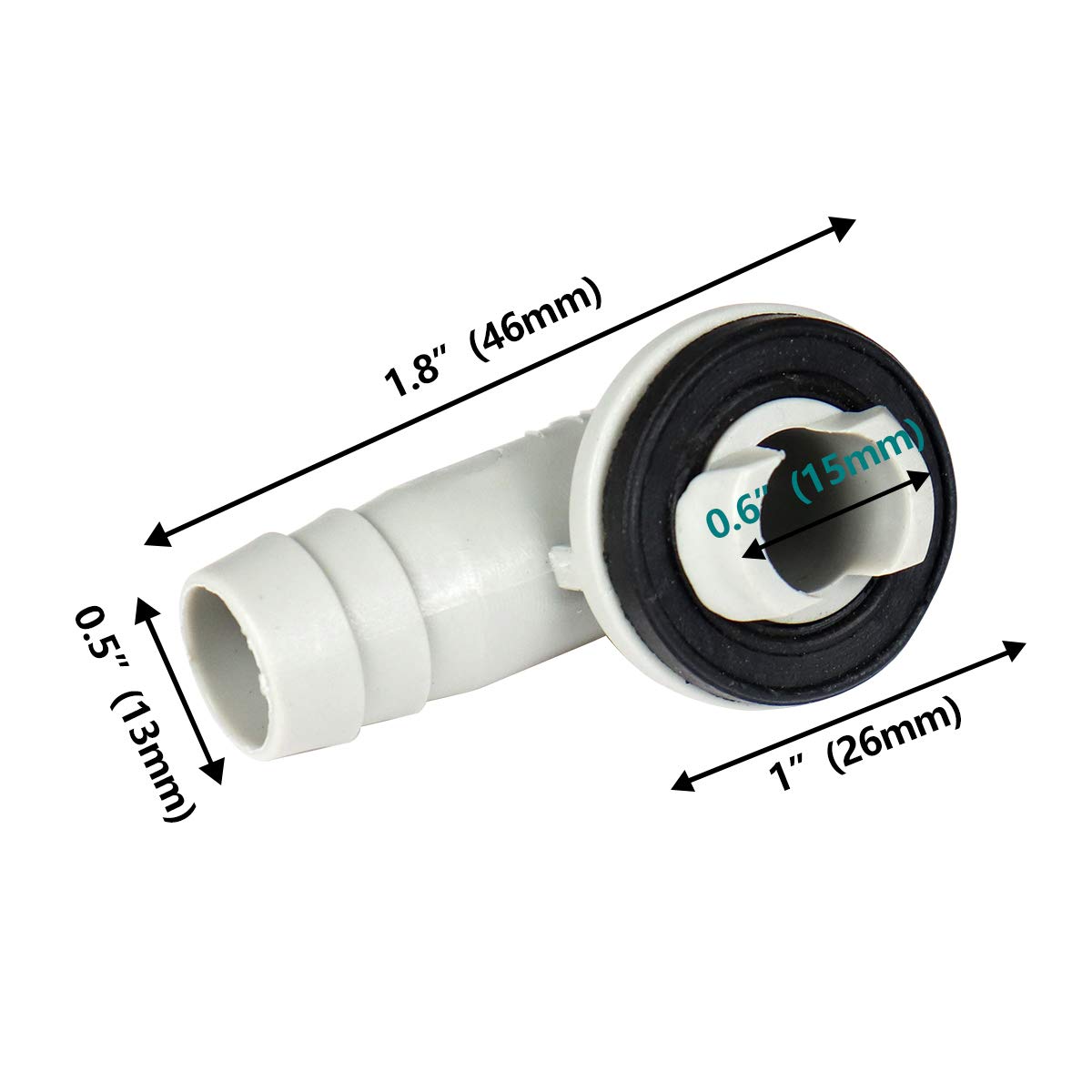 Daisypower Air Conditioner Drain Hose Kit,3/5 Inch AC Drain Hose Connector Elbow Fitting with Rubber Ring for Mini-Split Units and Window AC Unit,Semi-Automatic Washing Machine,Portable AC