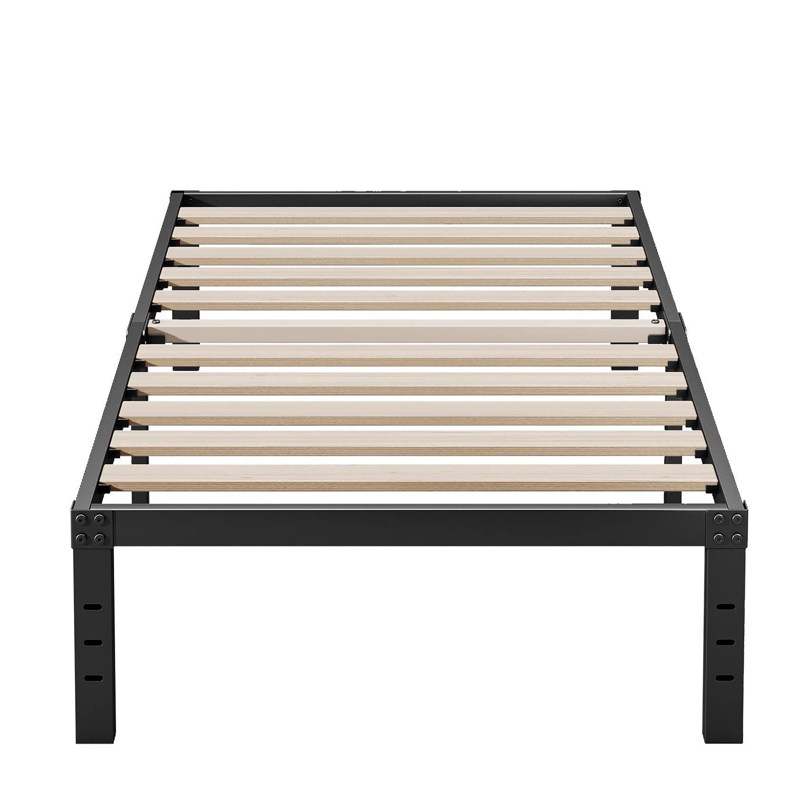 Cleaniago Full Size Metal Platform Bed Frame Wooden Slats Support, 14 Inch High, No Box Spring Needed,Heavy Duty 3500 Pounds Support,Noise Free, Easy Assembly, Black