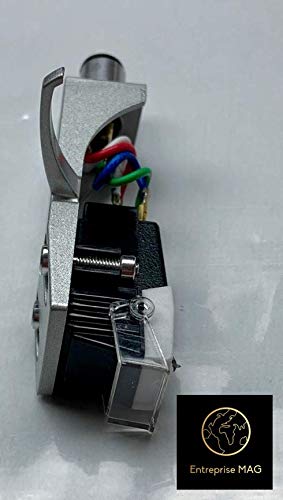 Cartridge, Stylus Needle and Silver Headshell with mounting bolts for Technics SLD3, SLD303, SLD33, SLD3K, SLD5, SLQ2, SLB303, SLH302, SL1000, SL1100, SL120, SL1650, SL1900, SL1950, SL2000, SL3310
