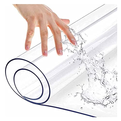 Clear PVC Desk Chair Mat 2mm Area Rug Large Clear Vinyl Runner Rug/Protector for Hardwood Floors - Multipurpose Rectangular Vinyl Roll, Anti-Oxidation,Can be Cut,80/100/120/140cm Wide,100-600cm for O