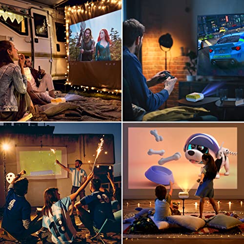 YOWHICK Mini Projector for iPhone, Native 1080P HD Projector, Portable Projector, Movie Projector Compatible with Android/iOS/Windows/TV Stick/HDMI/USB