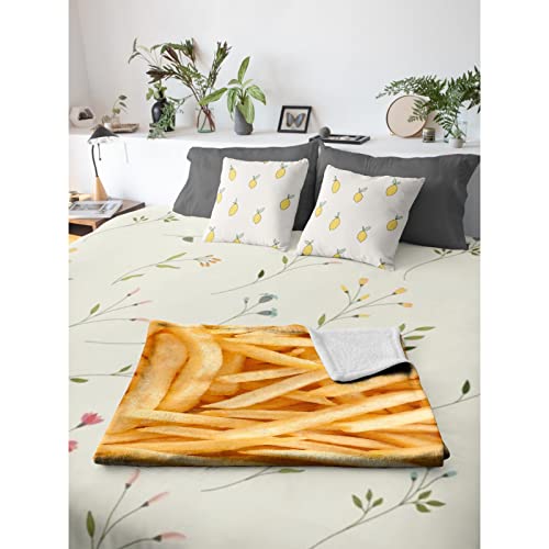 Food French Fries Blanket Throw Super Soft and Cozy Blankets for Home Decoration, Couch, Bed, Sofa 40"x30" Extra Small for Pets for All Seasons