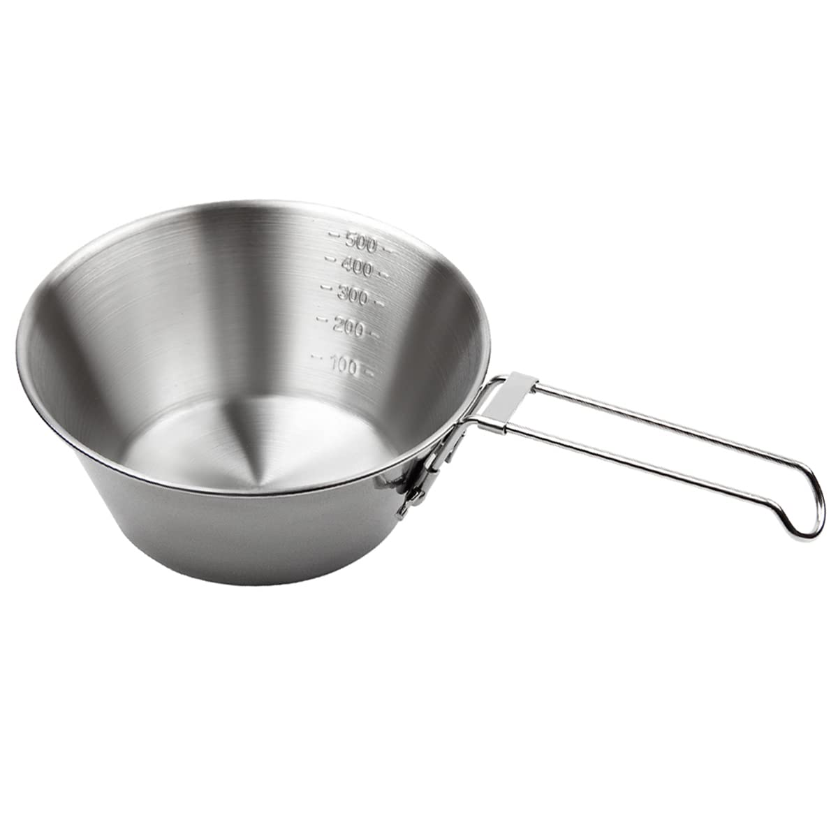 CA Mode Stainless Steel Camping Bowls With Foldable Handle Portable for Outdoor Camping Picnic Tableware (500 ml/17 oz)