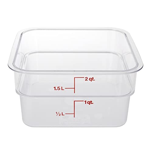 Cambro 2SFSCW135 CamSquare Food Container 2 qt. 7-1/4" x 7-1/4" x 3-7/8" clear