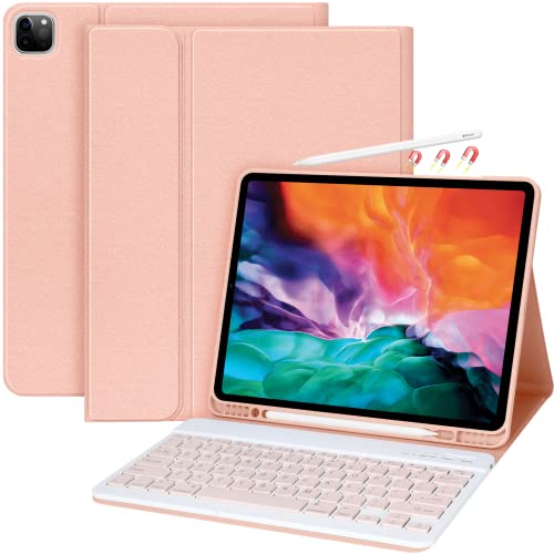 Keyboard Case for New iPad Pro 12.9 inch 2022-6th Generation / 2021-5th / 2020-4th / 2018-3rd Gen, Smart Magic Keyboard - Wireless Detachable - with Pencil Holder -iPad Pro 12.9 Case with Keyboard