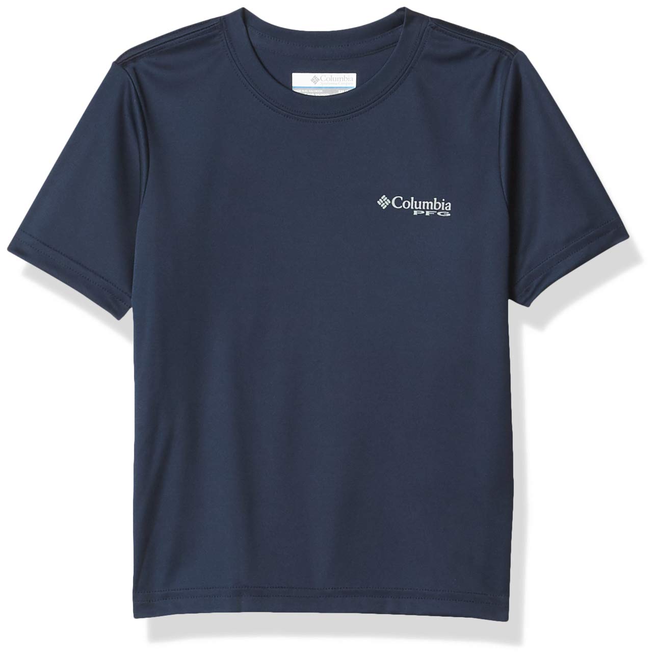 Columbia Youth Boys PFG Offshore Short Sleeve Shirt, Collegiate Navy/White PFG Triangle, X-Large
