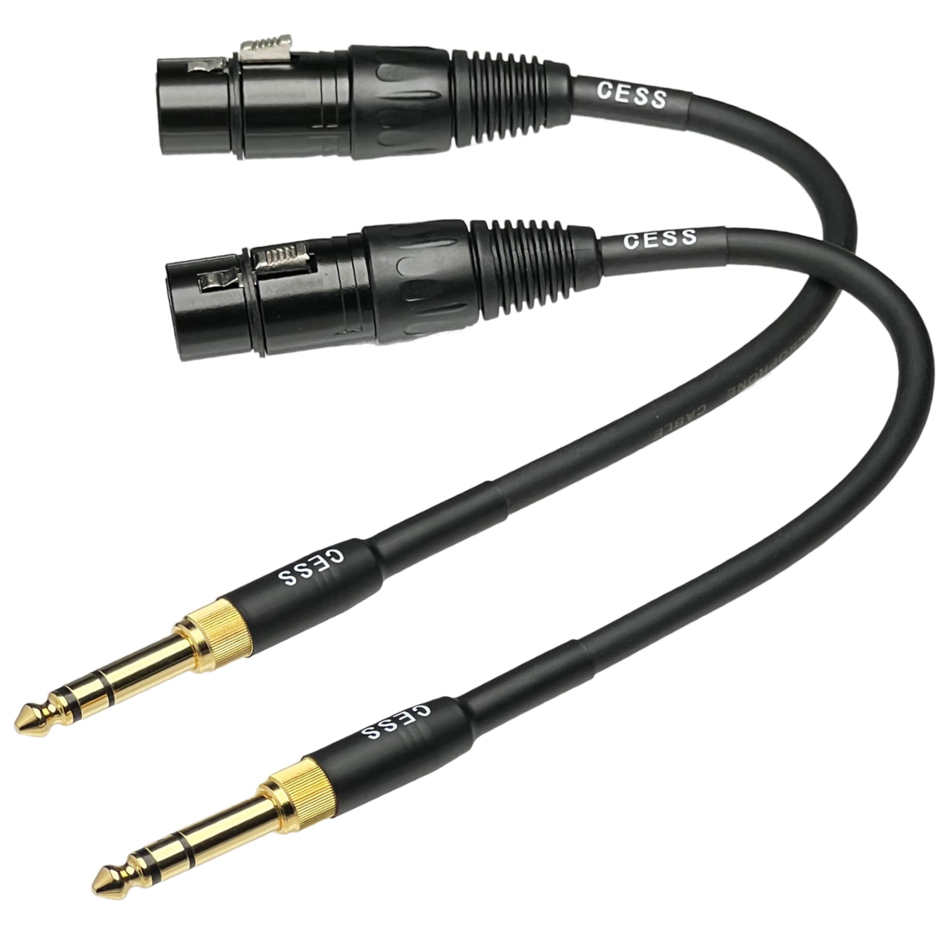 CNCESS CESS-210 XLR to 3.5mm TRS Adapter Cable with 3.5mm to 6.35mm (1/4β) Converter, Female to Male, Compatible with Microphone, Active Speakers, Stage, DJ, Studio Audio Console, 2 Sets