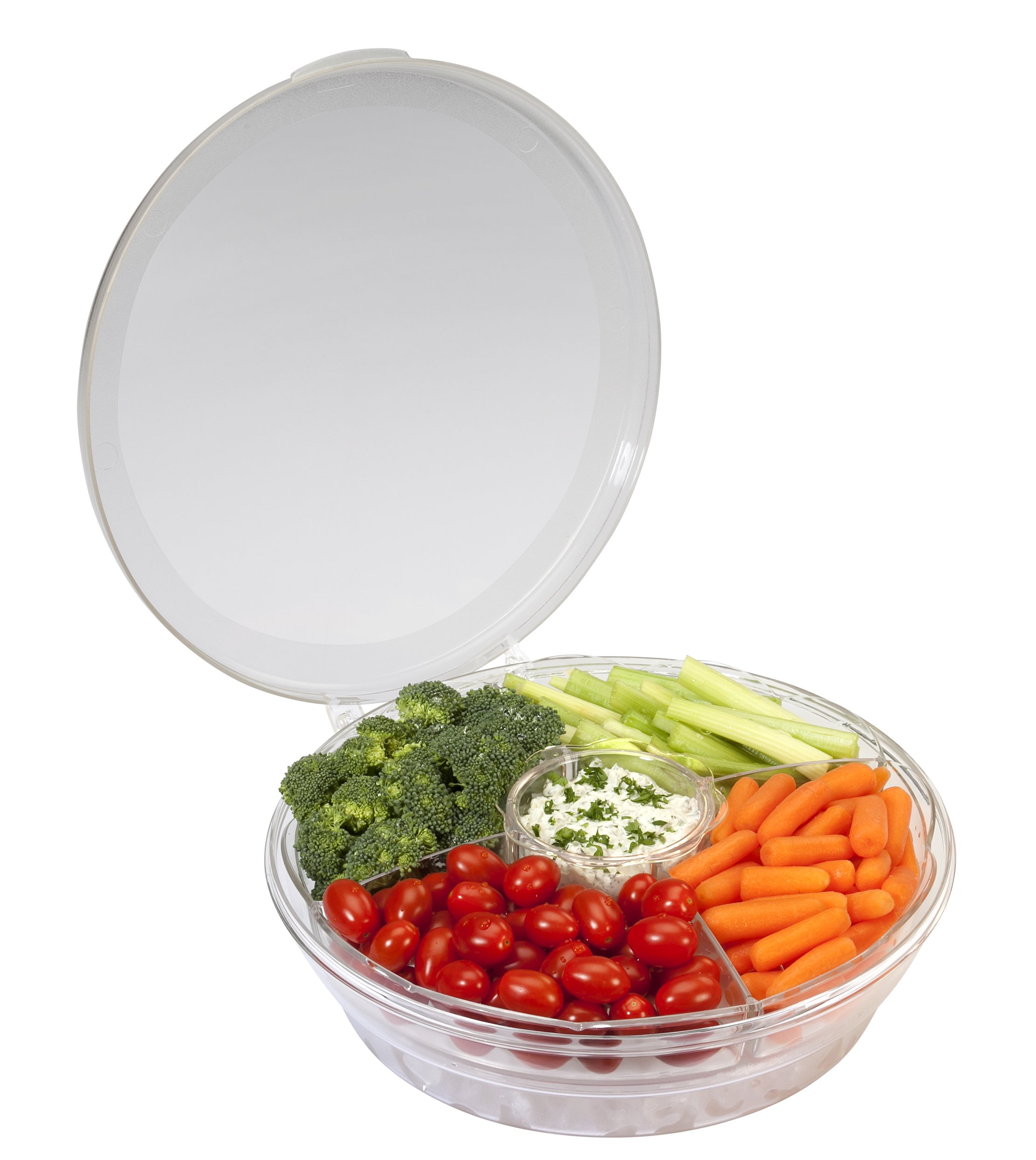 CreativeWare Cool-SPN Spin On Ice Serving Tray, Clear
