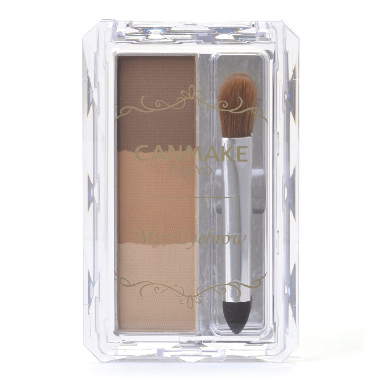 CANMAKE Mix Eyebrow, 3-Color Eyebrow Palette, 0.10 oz (3.0 g) (05 Mocha Brown)