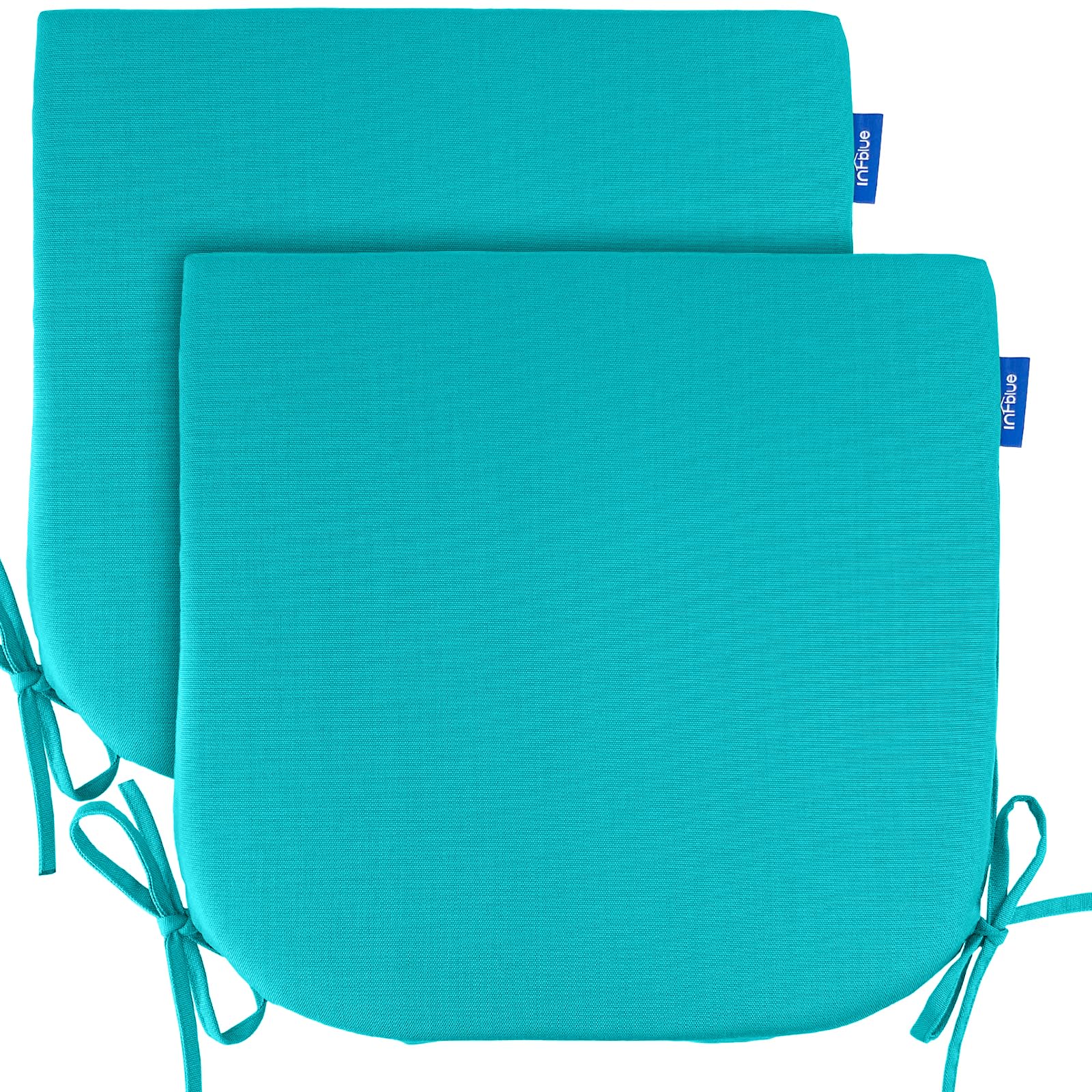 INFBLUE Outdoor Chair Cushions for Patio Furniture - Round Corner Outdoor Chair Cushions Water Resistance Seat Cushions with Ties