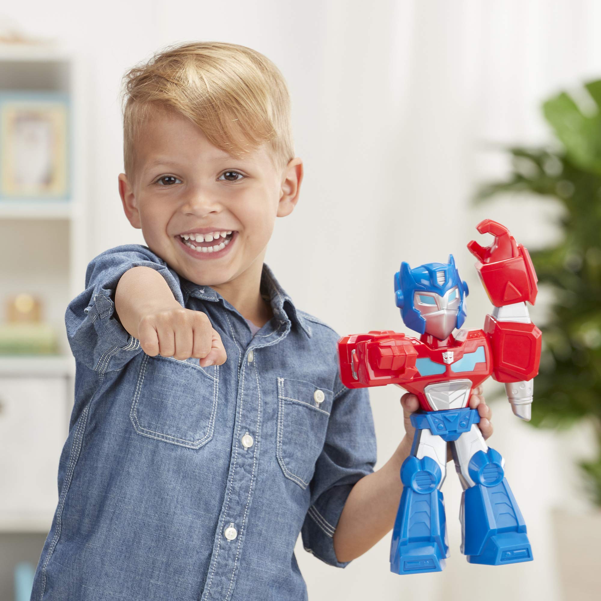 Transformers Optimus Prime Mega Mighties 10" Action Figure, Toys for Kids Ages 3 & Up