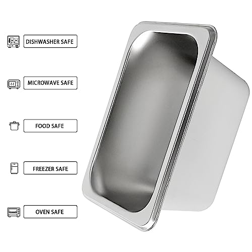 UEJYWUY 8 Pack 1/9 Size Steam Table Pan, 4 Inch Deep Anti Jam Stainless Steel Steam Table Hotel Pan, Commercial Half Size Steam Table Food Pans for Restaurants, Cafeteria, Hotels, Kitchen, Catering