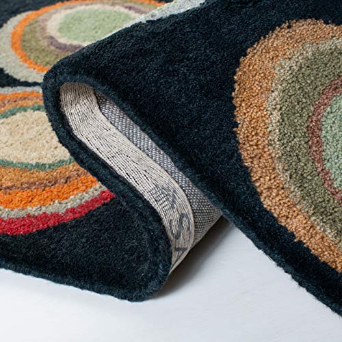 SAFAVIEH Soho Collection 3'6" x 5'6" Black/Multi SOH921A Handmade Modern Abstract Premium Wool Area Rug