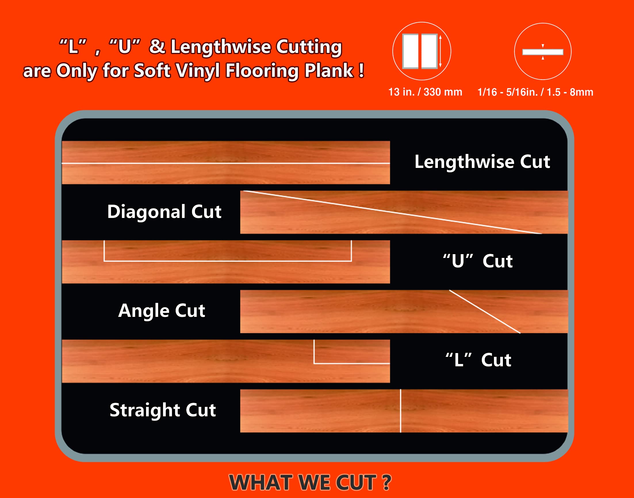CUTTEREX 13" Free 360° Vinyl Laminate Floor Cutter for VCT, LVT, SPC, PVC, WPC, Rubber Floor and Rigid Core Vinyl Plank, 1 PC Free Spare Blade