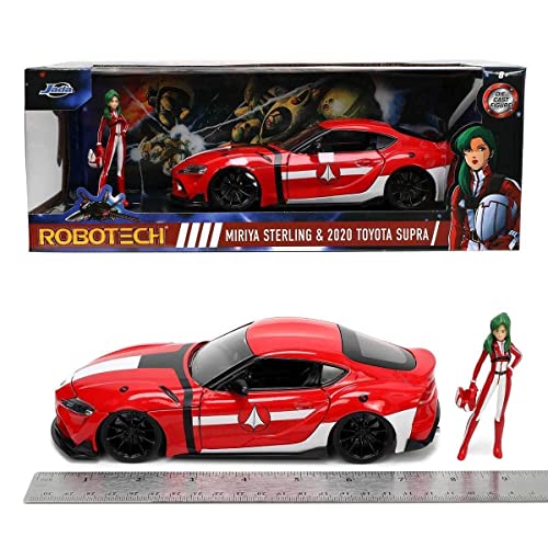 Jada Toys Robotech 1:24 2020 Toyota Supra Die-cast Car w/ 2.75" Miriya Sterling Figure, Toys for Kids and Adults