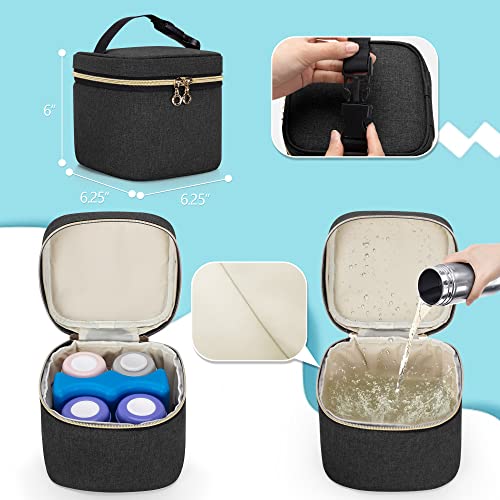 Luxja Breast Pump Bag (with a Breastmilk Cooler Bag, a Small Carrying Case and a Waterproof Mat) Compatible with Spectra S1 and S2, Pumping Bag for Breast Pump and Extra Parts, Black
