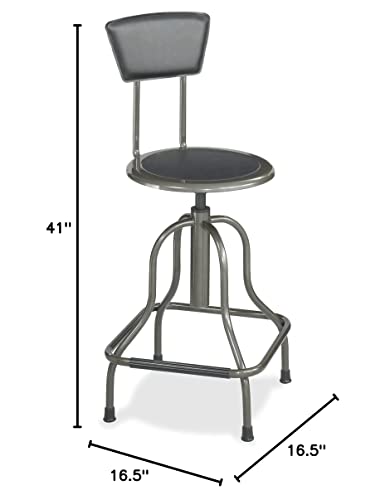 Safco Products 6664 Diesel High Base Stool with Back, Pewter
