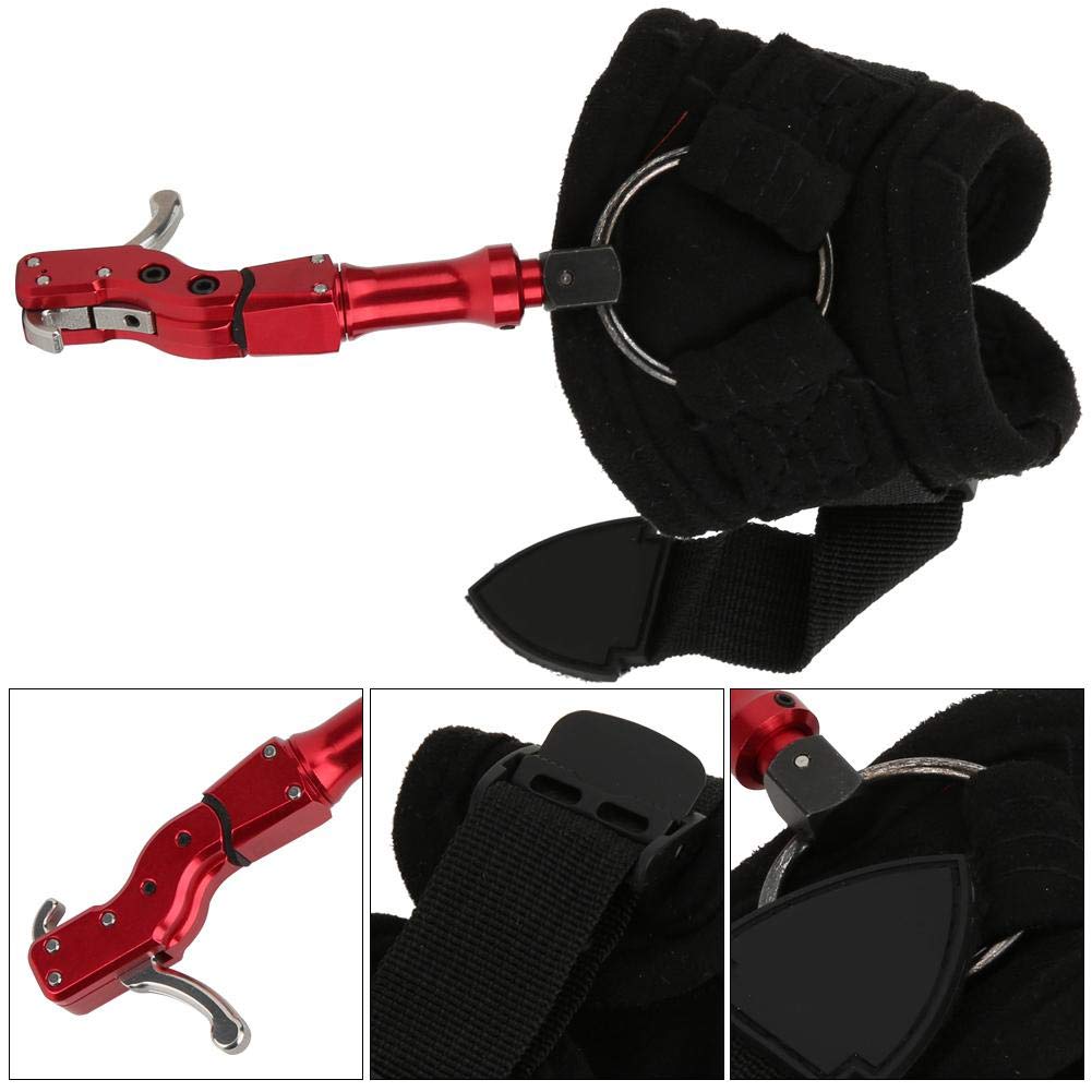 Compound Bow Release Aid , 318 Hook Type Wrist Strap Archery Compound Outdoor Bow Shooting Assist Release Aid Accessory(Red Mouth) Archery Release aids