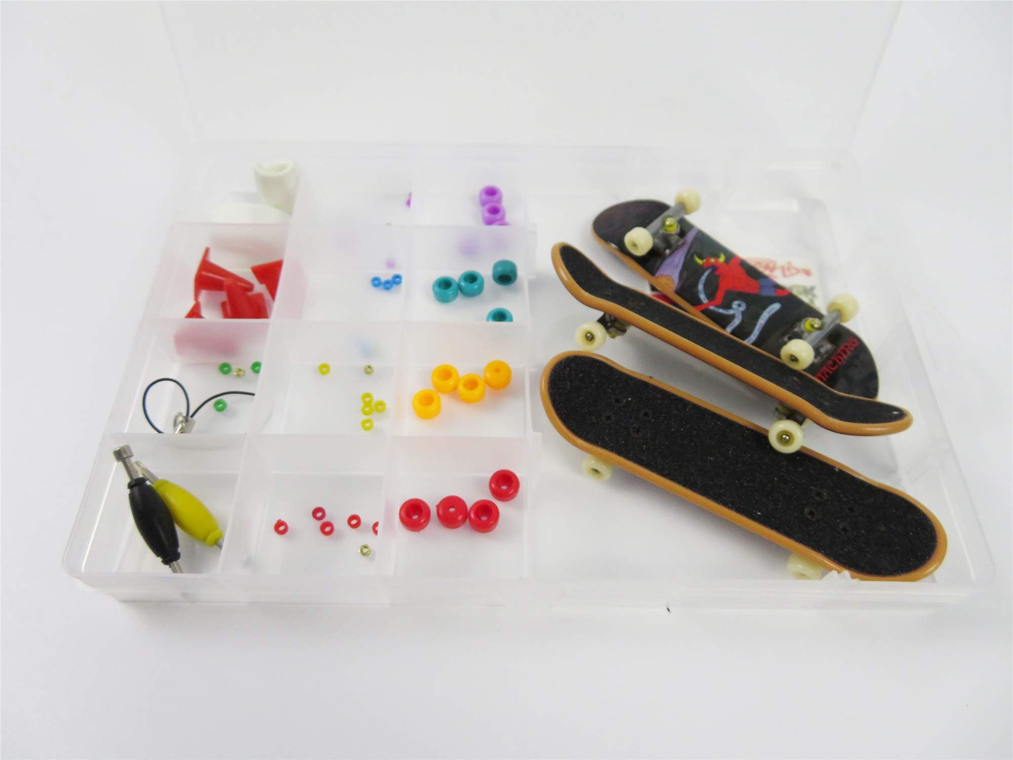 RemeeHi Kids DIY Fingerboard Toy with Nuts Trucks Tool Kit Basic Bearing Wheels Obstacles All Packaged in Plastic Box