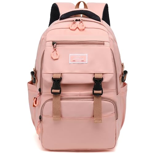 Leaper Water-resistant Laptop Backpacks Lightweight Bag for Women Book bag Casual Daypack Pink