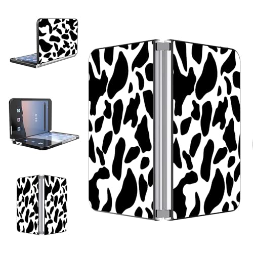 Case for Microsoft Surface Duo 2020, Dikoer Microsoft Surface Duo Phone Case for Women Men, Heavy Duty Ultra Slim Hard PC Back Shockproof Flip Cover for Microsoft Surface Duo 8.1", Cow Print