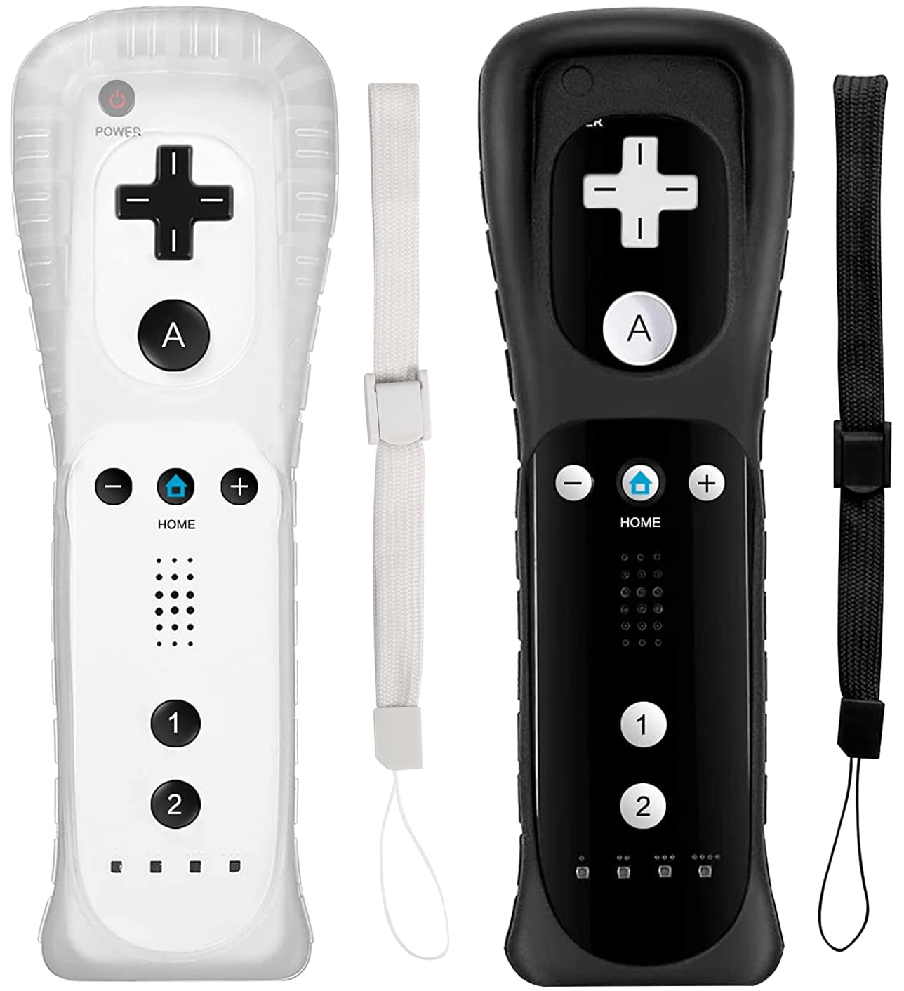 Doueuain 4 Pack Remote Controller for Wii Wii U, Gamepad with Silicone Case and Wrist Strap (New Black+White+Pink+Blue)