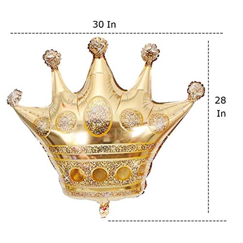 JANOU 6Pcs Gold Crown Balloons Foil Helium 30 Inch Crowns Balloons for Birthday Wedding Party Decoration