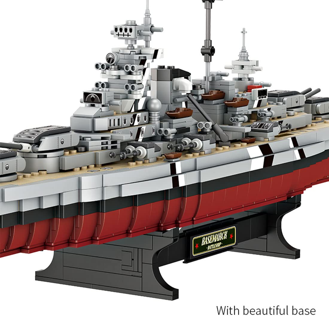 DIYI DIY Bismarck Battleship Model MOC Building Blocks Toys Set, Military Warship Compatible with Lego (2081PCS)